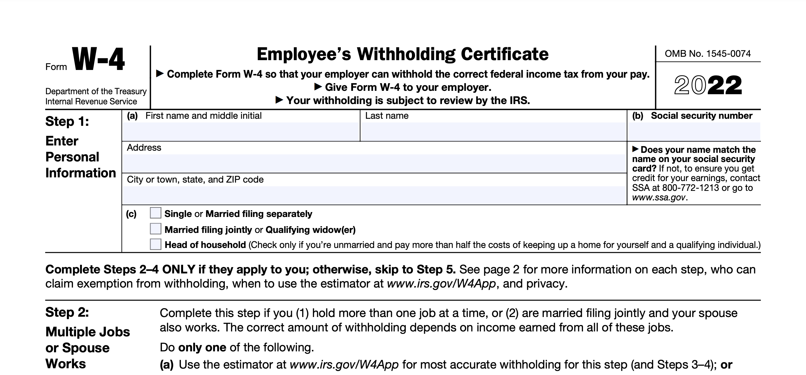 What Is IRS Form W 4 